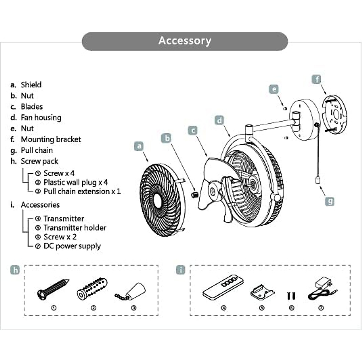 Vento VIVI-DC 10 In. Wall Mount Swivel fan with Folding Arm (Walnut)