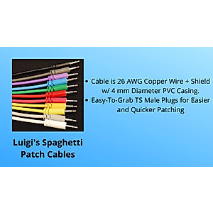 Starving Students Music Supplies Luigis Modular Supply Spaghetti Eurorack Patch Cables - Package of 5 Green Cables, 24 (60 cm)