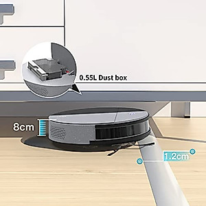 OKP K4 Robot Vacuum Cleaner, Super-Thin, 3600Pa Suction, 150Mins Runtime, Self-Charging Robotic Vacuum Cleaner, Work with Voice Controlled for Pet Hair, Carpets