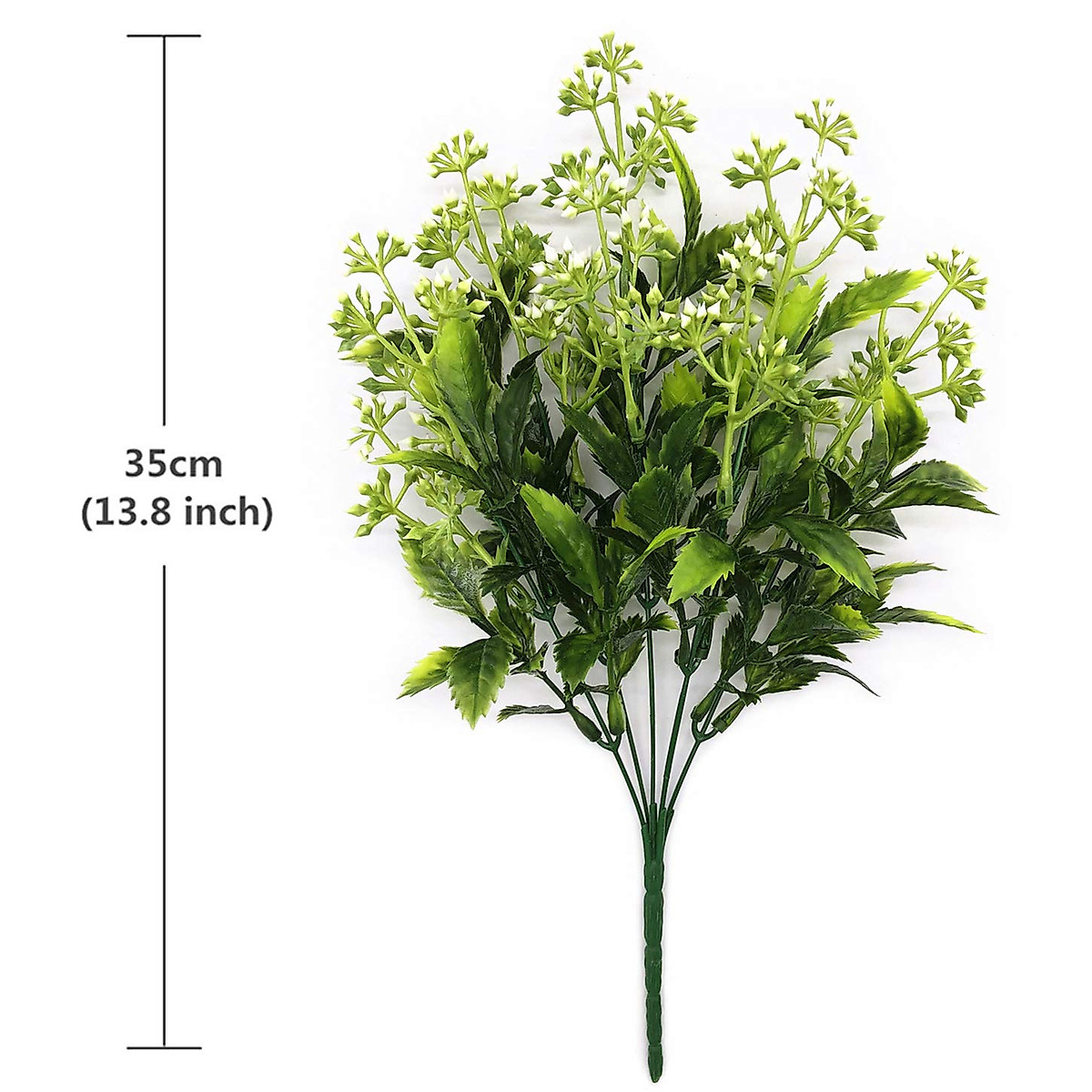 MASUMARK SM Artificial Plants, Fake Flowers Greenery Plastic Grass Shrubs Bushes Home Garden Kitchen Room Outdoor Window Box Indoor UV Resistant Wedding DIY Decor Christmas Decoration - 4 Pack