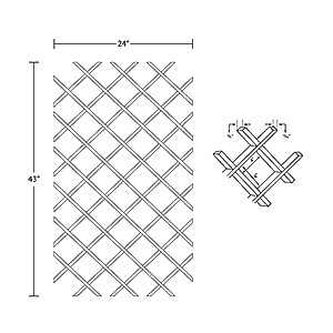 American Pro Décor 28-Bottle Trimmable Wine Rack Lattice Panel Inserts in Unfinished Solid North American Cherry