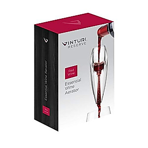 Vinturi Reserve Essential Red Wine Aerator Includes No Drip Stand, White