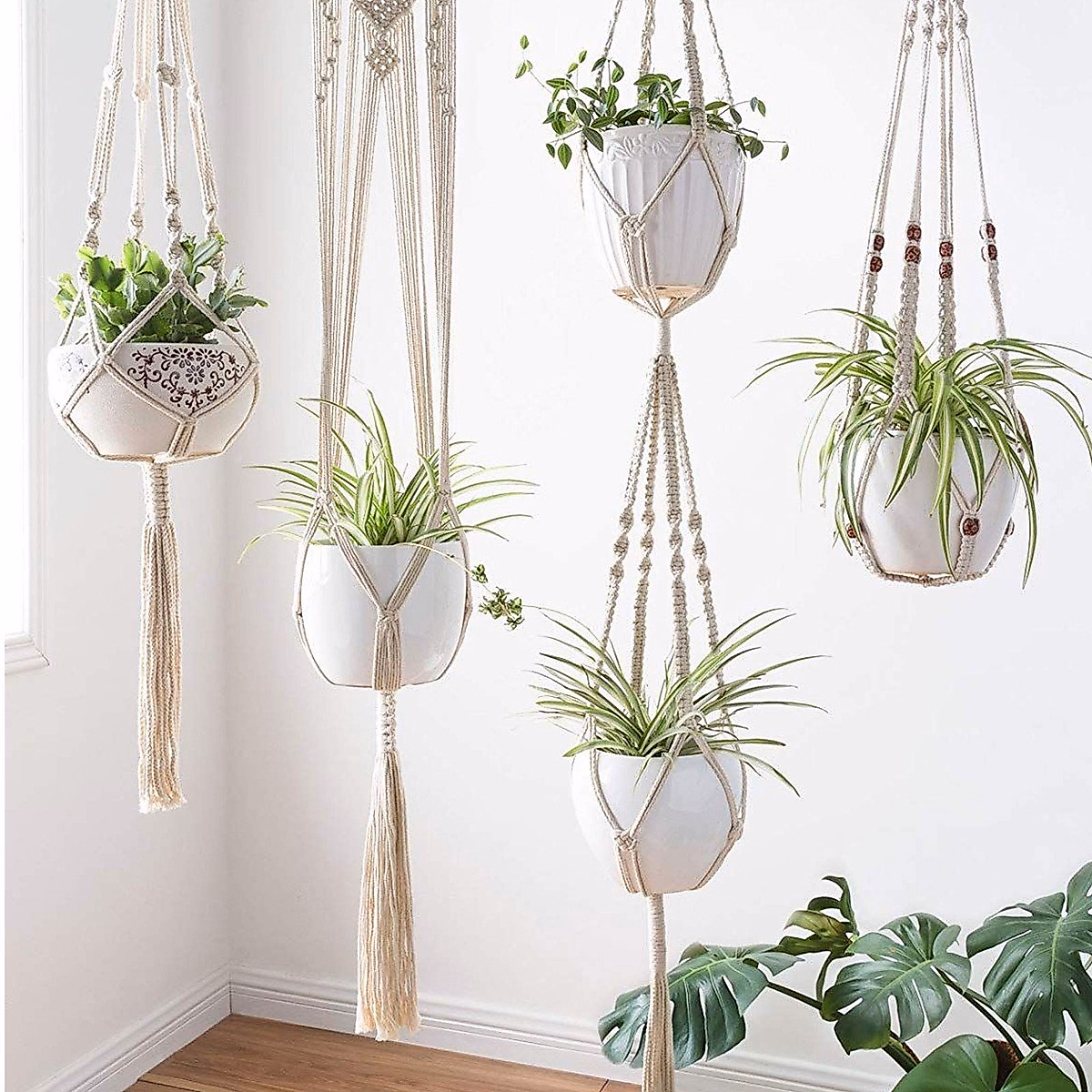 ZOENHOU 328 Feet 1/4 Inch White Natural Cotton Rope, Solid Clothesline Rope, Strong Bearing Hanging Rope Laundry Line Dryer Rope for Laundry Line, DIY Crafts, Art Projects, Garden Decor