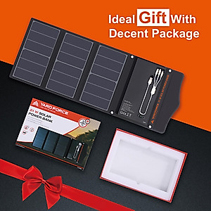 [2023 Red Dot Winner] YARD FORCE 21W & 13000MAH Solar Charger with Battery, Portale Solar Power Bank Built-in 3 in 1 Charging Cable, Qc 3.0 18w Fast Charging, Compatible with Phone, Android. LX PB21