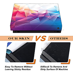FOTTCZ Whole Body Vinyl Sticker Decal Cover for Xbox One X Console and 2PCS Controllers Triangle Composition