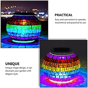 1pc Mosaic Lawn Light Solar Ground Lights Outdoor Decoration Lamp Yard Lawn Light Mosaic Outdoor Solar Lights Decorative Light Pathway Light Solar Panels Led Decorate