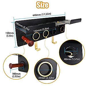 Yimerlen Airwrap Holder Compatible with Dyson Supersonic Airwrap Blow Hair Dryer Stand, 2 in1 Wall Mount Holder with Hooks for Curling Iron Nozzles Barrels Brushes Complete Attachments (Black-sus304)