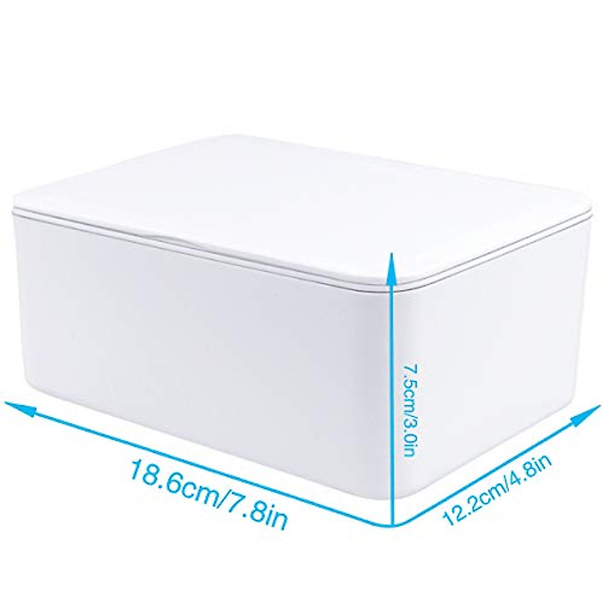 DOERDO 2 PCS Wipes Dispenser Wet Wipe Holder with Lid Wipes Tissue Case Tissue Storage Box Keeps Baby Wipes Fresh and Safe(White,Gray)