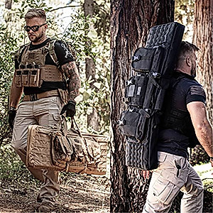 Tacticon Double R i f l e Bag | 2 R i f l e s + 2 Pistols Tuckable Backpack Straps | COMBAT VETERAN OWNED COMPANY | Waterproof Padded Lockable Carbine(Flat Dark Earth Tan, 36" x 12" Double Case)