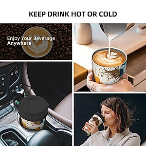 GTKSYNVE Reusable Coffee Mug with Lid and Handle, Abstract Paint Splashes Tumbler for Hot & Cold Drinks 16oz Stainless Steel Insulated Coffee Tumblers Double Wall Vacuum Thermal Cup