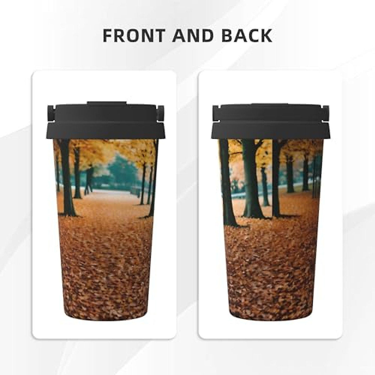 WANGXUEE Hello Autumn Print 500ml Stainless Steel Travel Tumbler Double Wall Vacuum Insulated Coffee Mug