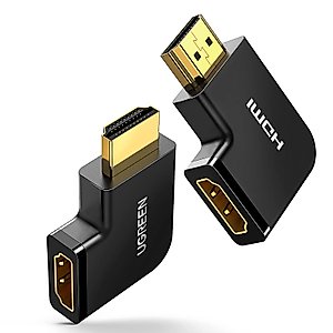 Ugreen 2Pack High Speed HDMI Port Saver Male to Female Adapter Right Angled 90 and 270 Degree