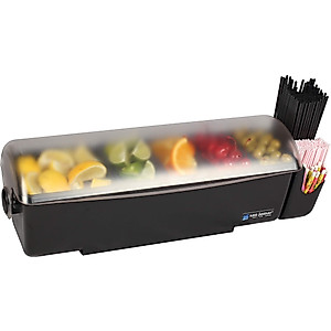 San Jamar Dome Plastic Garnish Center, 8 Pint - 5 Tray, Black