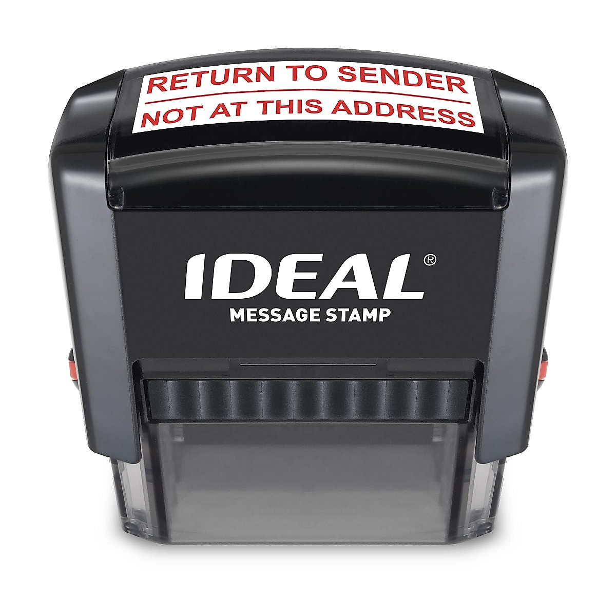 IDEAL Self Inking Stamp – Return to Sender, NOT at This Address – Red Ink, Impression Size 9/16” x 1-1/2”