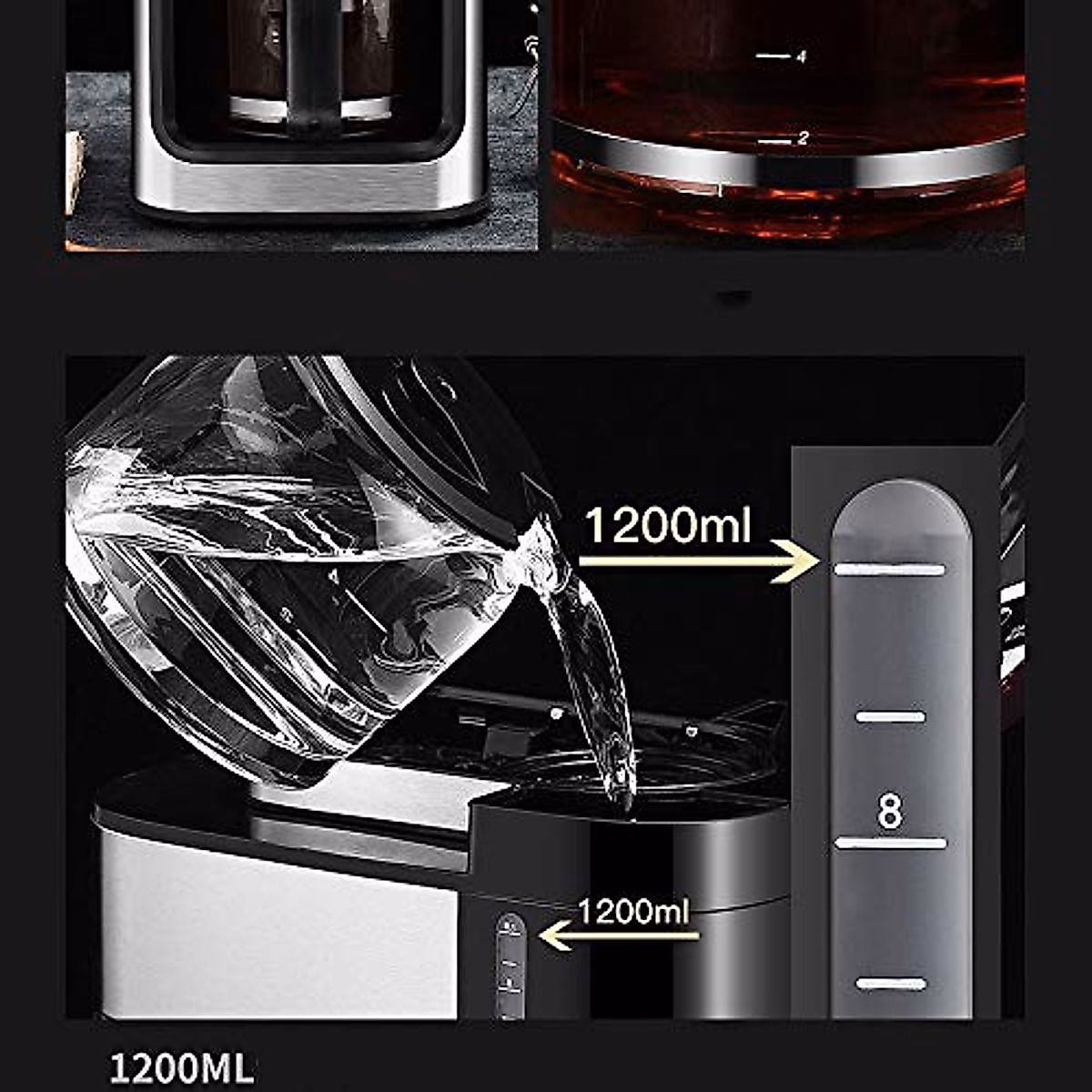 CZDYUF 2 In 1 Automatic Drip Coffee Grinder Espresso Electric Coffee Grinder Vacuum Flask