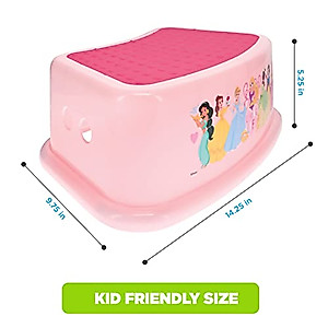 Disney Princess Loving Life Step Stool - Kids Step Stool, Potty Training, Non-Slip, Bathroom, Kitchen, Lightweight