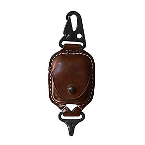 TOPHOME AirPods Case, Premium Leather Cover for Airpods 2 & 1 Cases with Fine Copper Carabiner/Earbuds Accessories (Coffee,1 Piece)