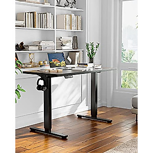 ErGear Electric Standing Desk 48 x 24 Inches, Height Adjustable Sit Stand up Desk, Memory Computer Workstation Table with Splice Board for Home Office, Black