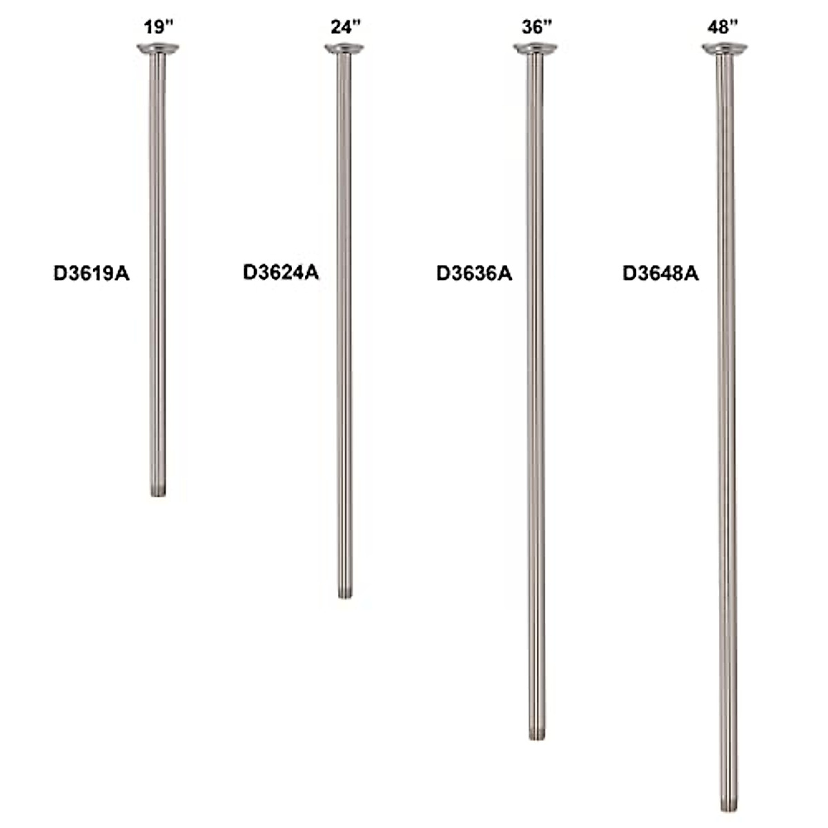 Westbrass 1/2" IPS x 19" Ceiling Mounted Shower Arm with Flange, Polished Chrome, D3619A-26