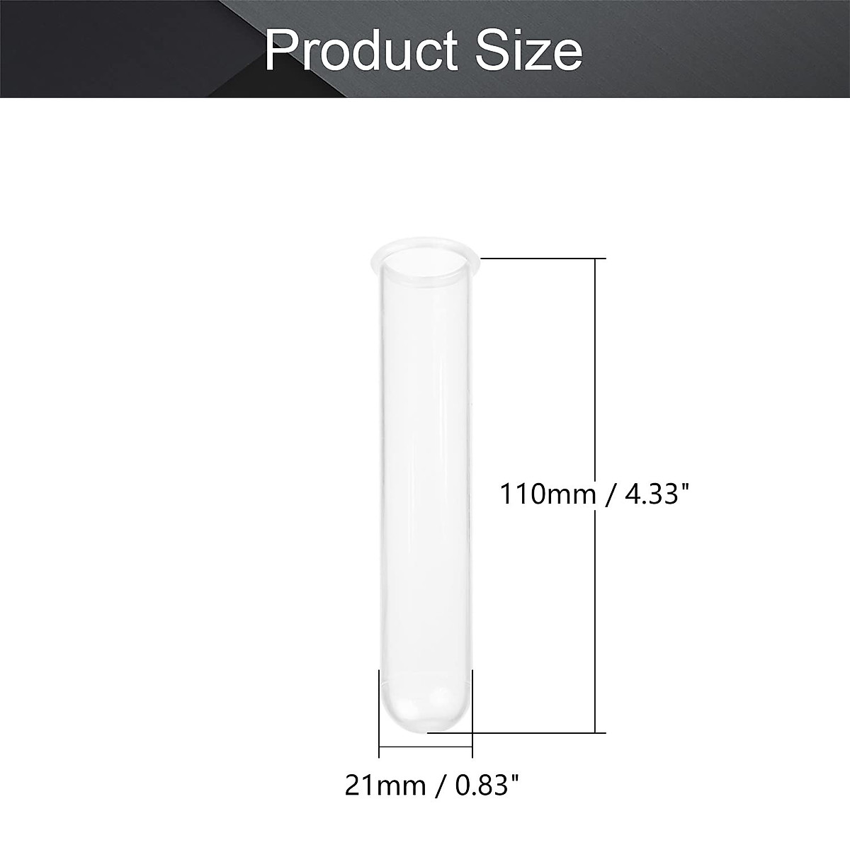 Othmro 20ml 100pcs Plastic Lab Centrifuge Tubes, 21 * 109mm Vial Test Tube Sample Storage Container Liquid Centrifuge Tube Round Bottom with Plug-in Cap for Beads Yeast Specimen Sample Laboratory