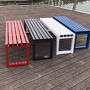 Backless Outdoor Garden Bench ,metal bench outdoor ,metal outdoor bench ,black outdoor bench ,outdoor patio bench ,metal patio furniture ,metal outdoor furniture ,Black, for Garden, Porch and Park ( C