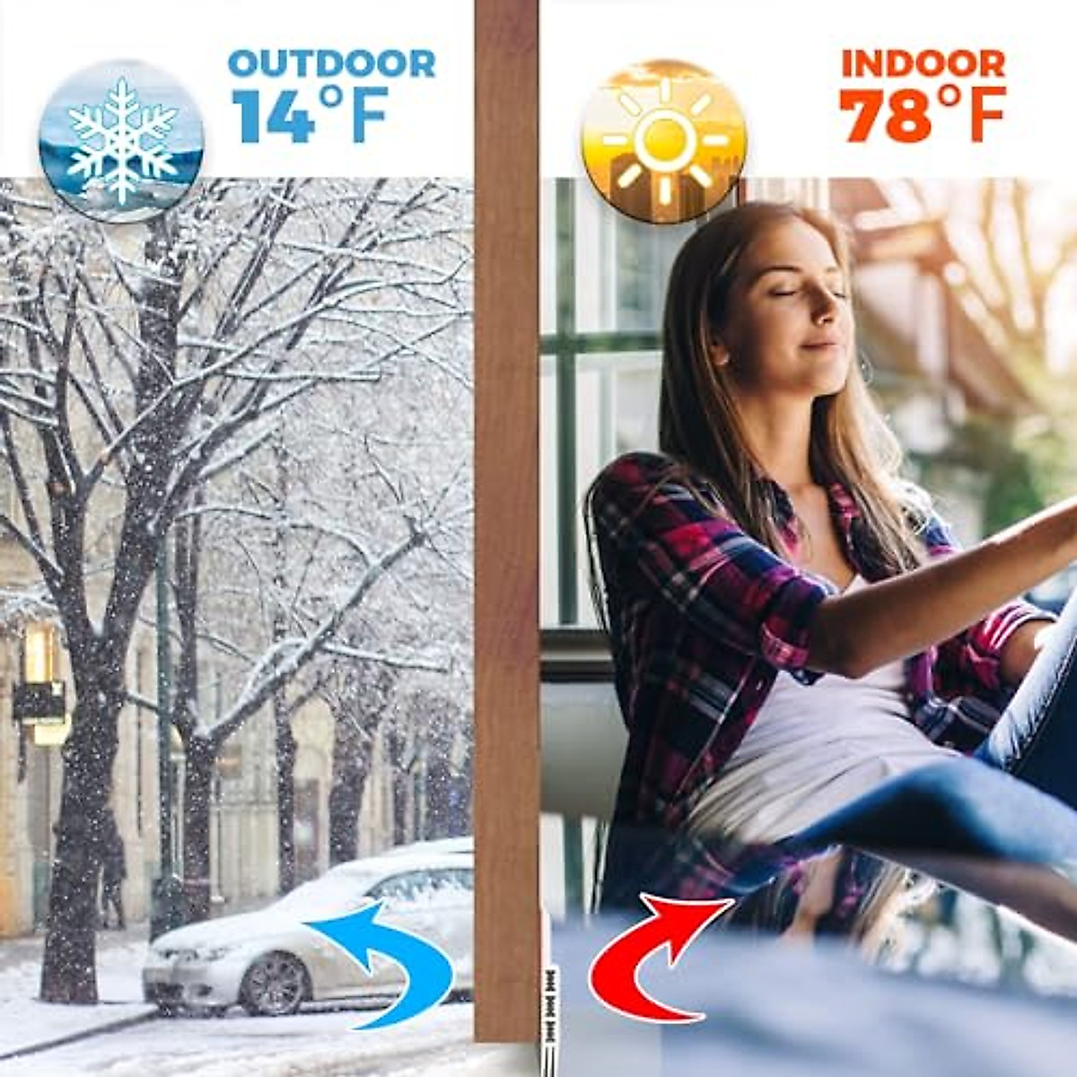 Holikme 2 Door Draft Stopper - Under Door Draft Blocker Insulator - 37" Length (Transparent)