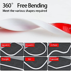 39 inch Silicone Collapsible Shower Threshold Water Dam, Waterproof Shower Barrier Water Strip Dam, Stay Dry Retainer for Wet and Dry Separation for Kitchen Sink Countertop Sink Cooktop Bathroom Tub