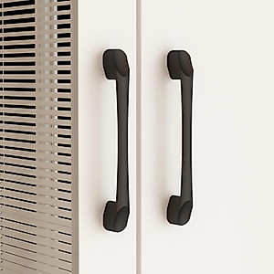 Hitow 2 Door Wardrobe Armoire Closet with Mirror, 35.5" W Wooden Wardrobe Cabinet with Hanging Rod & 2 Drawers, Bedroom Armoire Dresser Wardrobe Clothes Organizer, White