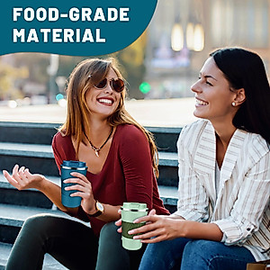 Insulated Coffee Tumblers with Flip Lid 12oz / 17oz, Stainless Steel Travel Coffee Mug Leak Proof, Vacuum Insulated Coffee Mug Thermos Cup, Keeps Cold and Hot for Coffee Tea