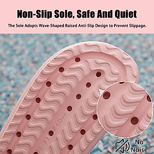 rosyclo Cloud Slippers for Women and Men, Pillow Slippers Massage Shower Bath Bathroom Soft Comfy Thick Sole Lady Garden House Cloud Cushion Slide Sandals Platform Shoes, Pink