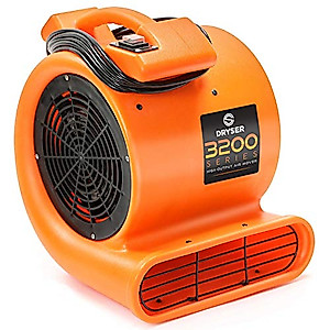 Dryser 6pk Air Mover Carpet Dryer 2 Speed 1/2 HP Industrial Floor Fan - Orange Carpet Drying Fan Floor Blower