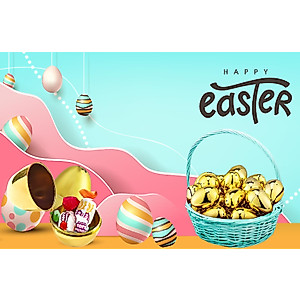 The Dreidel Company Golden Easter Eggs Metallic Gold, Goodie Basket Prize, Eggs are Hinged, 2.38" Inch (12-Pack)