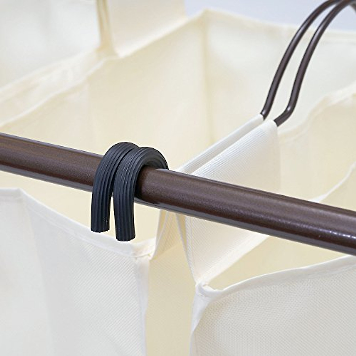 Household Essentials 7173 Rolling Quad Laundry Sorter with Removable Hamper Bags | Antique Bronze Frame