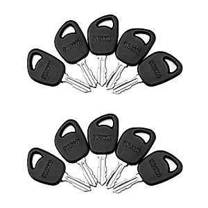 QWORK 10 Pieces Ignition Key GY20680 for Most Lawn Mowers and Lawn Tractors, Compatible with John Deere 100, D100, E100, G100, L100, LA100, LT, SST, X300, X500 and X700 Series
