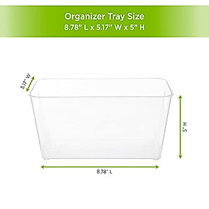 Kenney Organizer Bin with Handles, 3.75” L x 8.75” W x 3.75” H, Clear, 2 Piece