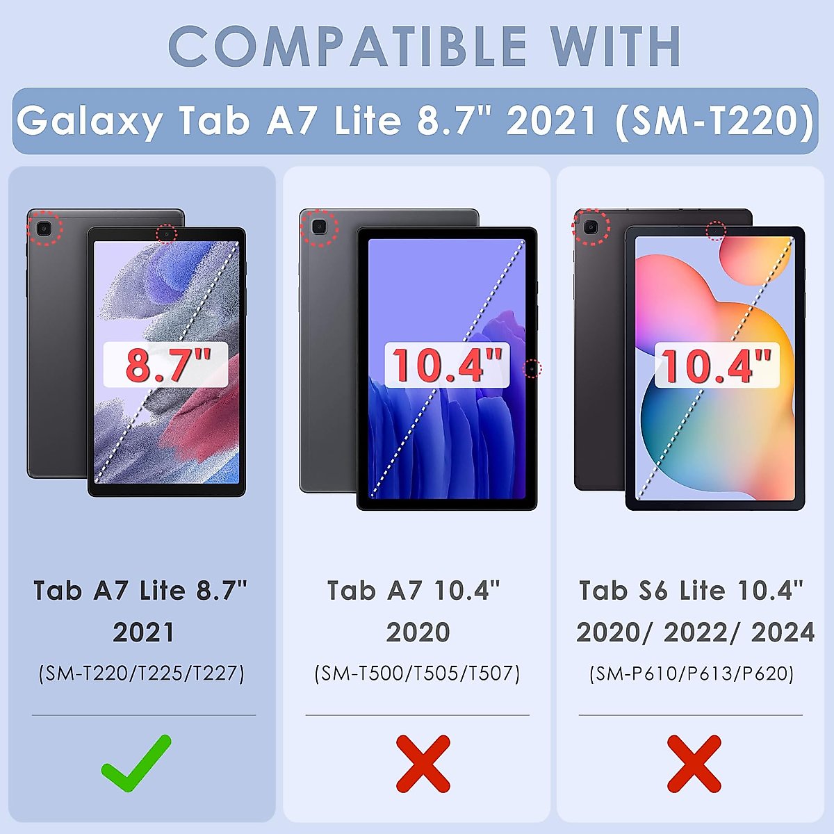 【2-PACK】DETUOSI Screen Protector for Samsung Galaxy Tab A7 Lite 8.7" 2021 (SM-T220/T227U/T225),Ultra-Clear/Case Friendly/Touch Sensitive/Bubble Free/Anti-Scratch Mica Galaxy Tab A7 Lite Tempered Glass