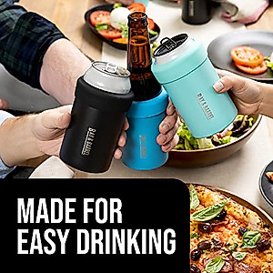 Bay & Barrel - Stubby Bottle & Can Cooler, Vacuum Insulated Can & Bottle Holder, Slip-Free Insulated Can Cooler, 2-in-1 Insulated Beer Can Holder, 12 oz, Black