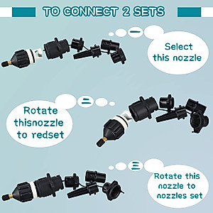 Treela Inflatable Pump Adaptor Air Pump Adapter Compatible with SUP Inflatable Car Air Compressor Valve Adapter with 9 Air Valve Nozzle for Paddle Board Inflatable Boat (Classic,Black, Red, Gold)