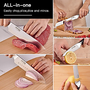 Topfeel Professional Chef Knife Set 5PCS, 3.5-8 Inch Set Kitchen Knives German High Carbon Stainless Steel Sharp Knife, Knives Set for Kitchen with Ergonomic Handle