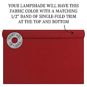 FenchelShades.com Lampshade 6" Top Diameter x 17" Bottom Diameter x 11" Slant Height with Washer (Spider) Attachment for Lamps with a Harp (Linen Rich Red)