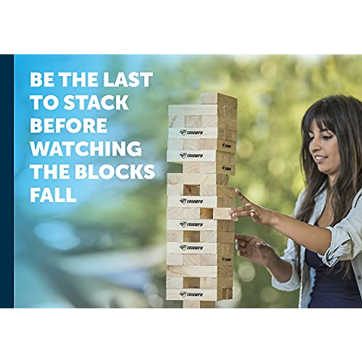 Triumph Sports Triumph Large Tumble Tower - Includes 54 Wood Tumble Blocks and Carry Case