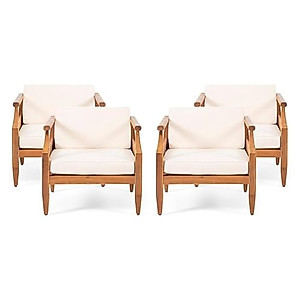 Noble House Aston Outdoor Club Chair (Set of 4) Teak