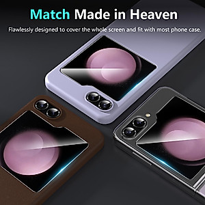 YWXTW [Upgraded Alignment Tray for Samsung Galaxy Z Flip 5 Screen Protector, 2 Pack Front Tempered Glass Screen Protector+2 PCS Camera Lens Protector, Case Friendly & Anti Scratch
