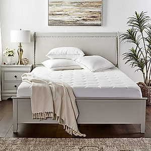 Zen Mattress Pad Cover - Cooling Bed Topper & Waterproof Protector w/Deep Pockets, King Size, White