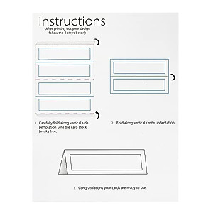 Sustainable Greetings Tent Table Place Cards (120 Count) Printer Friendly, 2.5 x 8.5 Inches