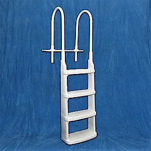 Main Access Easy Incline White Pool Deck Ladder for 48 to 54 Inch Above Ground Pools