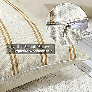 OTOSTAR Pack of 4 Waterproof Throw Pillow Covers 18x18 Inch Geometry Outdoor Decorative Pillow Case Garden Pillow Covers Square Cushion Case Pillows Shell for Patio Furniture Couch Tent (Light Coffee)