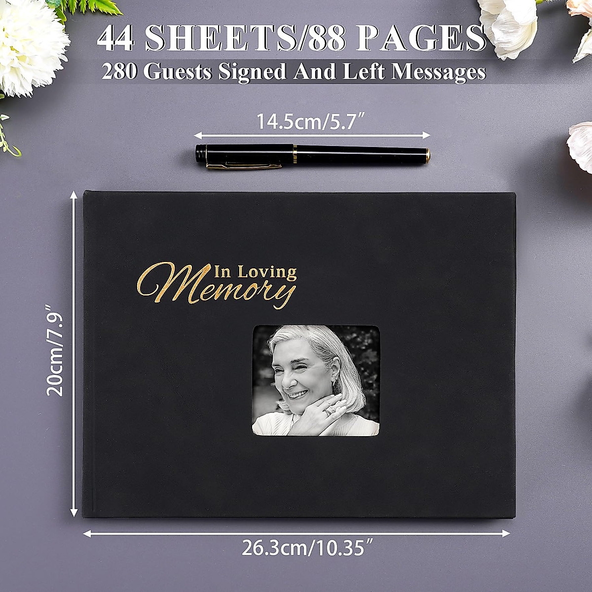 Funeral Guest Book For Memorial Service ,Funeral Sign In Book for guests,Hardcover Funeral Guest Books Celebration of Life,In Loving Memory Guest Sign In Book for Funeral,Total 88 pages for 280 Guests