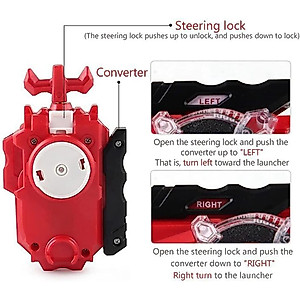 SUPERBLADE Blade Toy Set Battling Game Toys Sparking Launcher Grip Bey Battling Top Burst B-145 DX Starter Venom Diabolos.Vn.Bl Left and Right Launcher Play Blades Gaming Toy Set Gift for Boys 4-8-12+