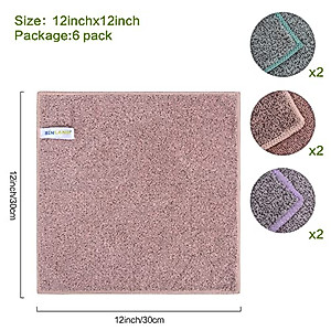 SINLAND Microfiber Face Towels Ultra Soft Facial Washcloths Face Cloth 12Inch x 12Inch 6 Pack